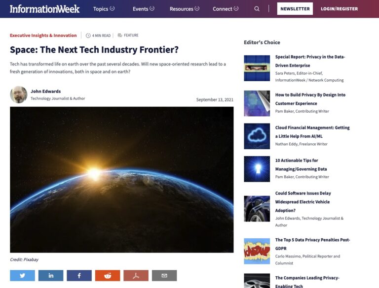 Space: The Next Tech Industry Frontier? Information Week | Dr. Chris ...