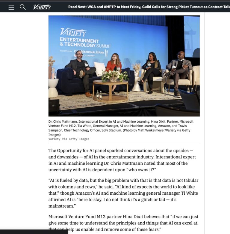 The Opportunity for AI and the Variety Entertainment and Technology ...